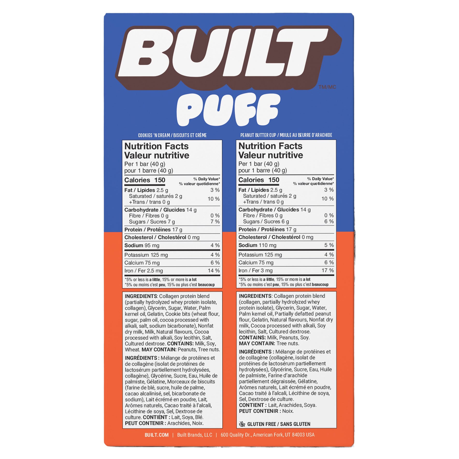 BUILT BAR COOKIES N CREAM/PB CUP 14CT/1.41OZ - $19.99 at Costco