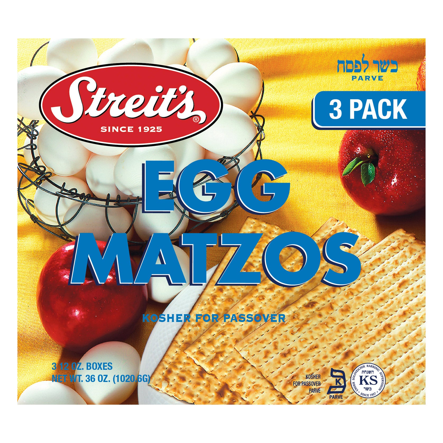 Streit's Passover Egg Matzos, 3 x 12 oz (#1292026) - $8.49