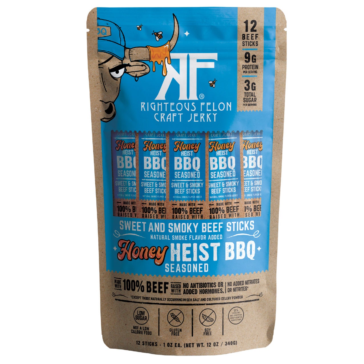 Righteous Felon Honey Heist BBQ Beef Stick 12 Ounce Bag (#1997655) - $7 ...