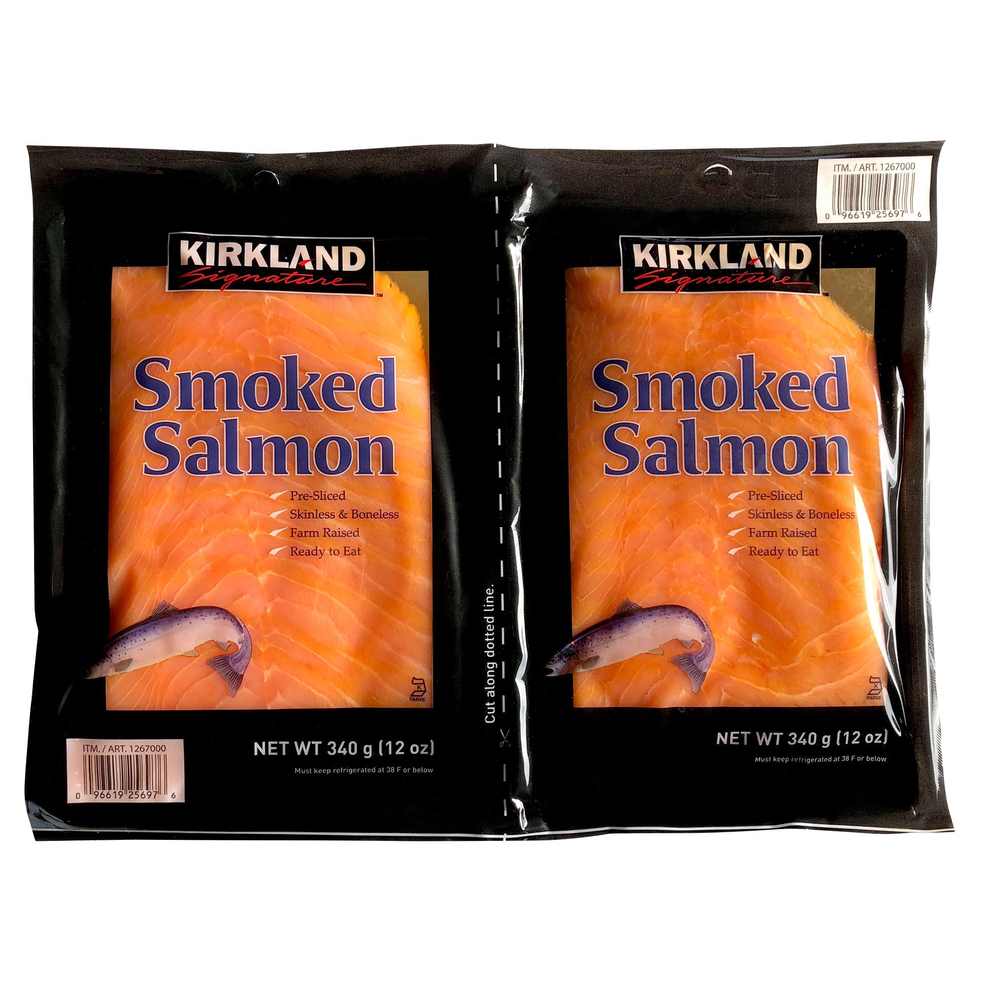 Kirkland Signature Cold Smoked Salmon 2/12 oz (1.5 lbs) (#1267000) - $24.49