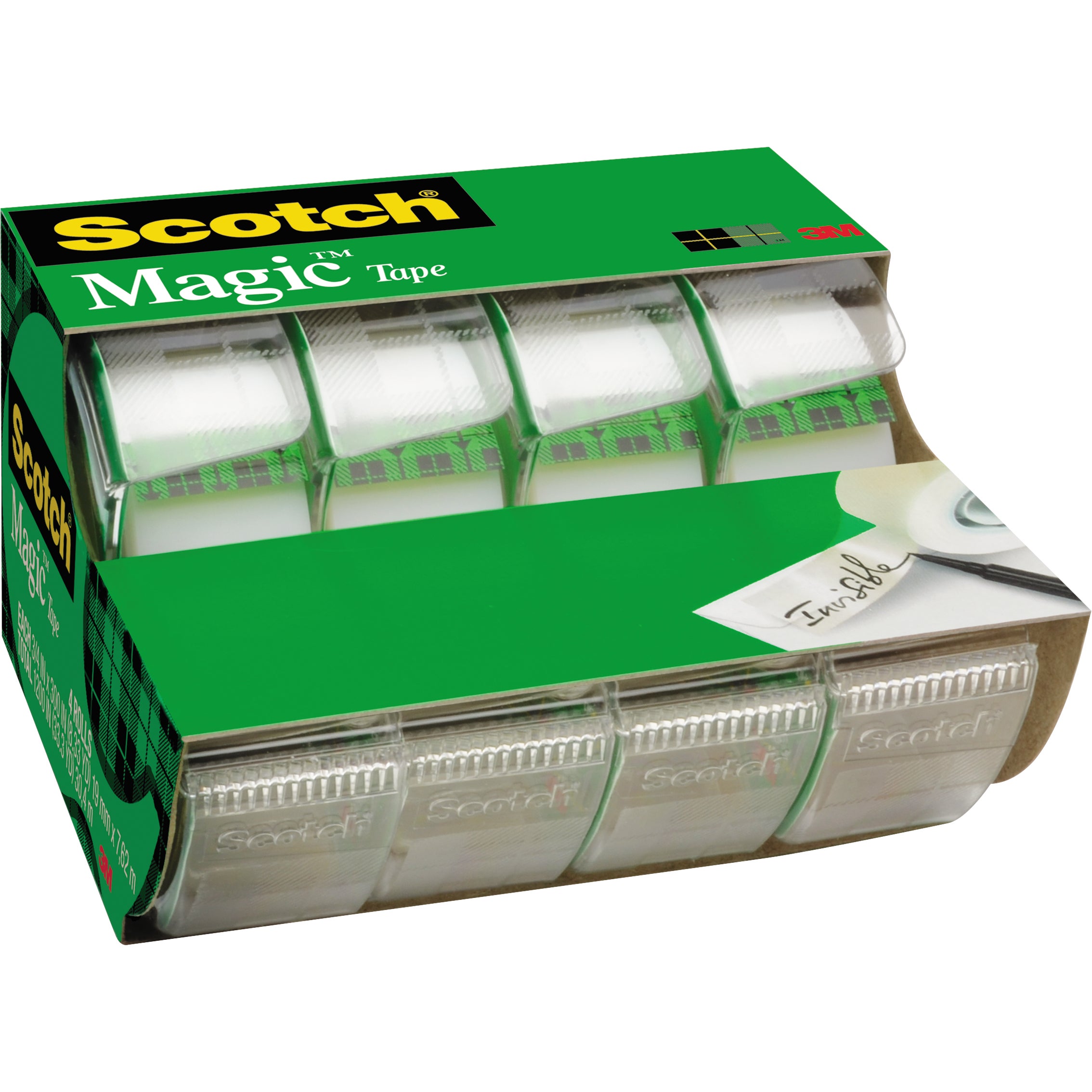 3M Scotch Magic Tape with Refillable Dispenser, 4-Count (MMM4105 ...