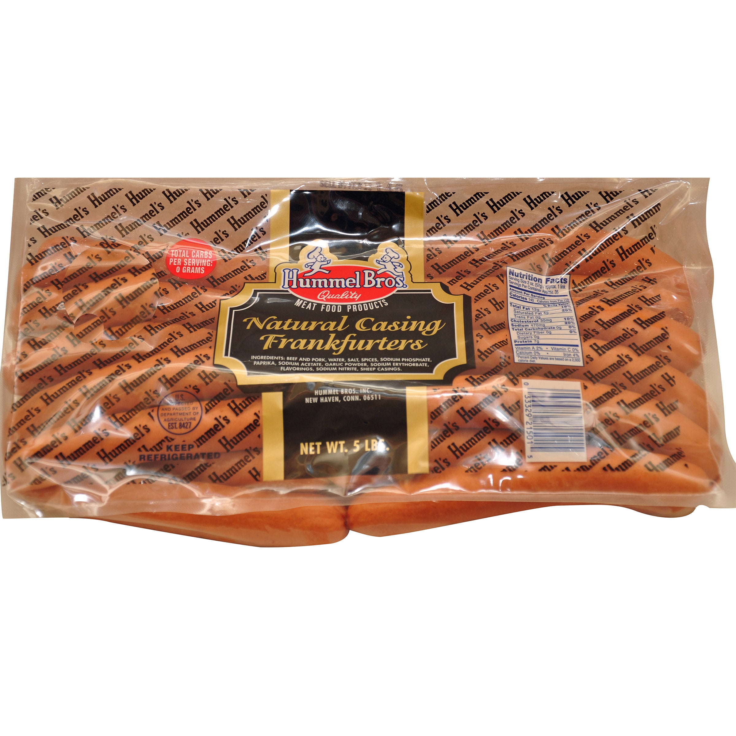 Hummel Natural Casing Meat Franks (5 lbs) (#2076) - $21.49