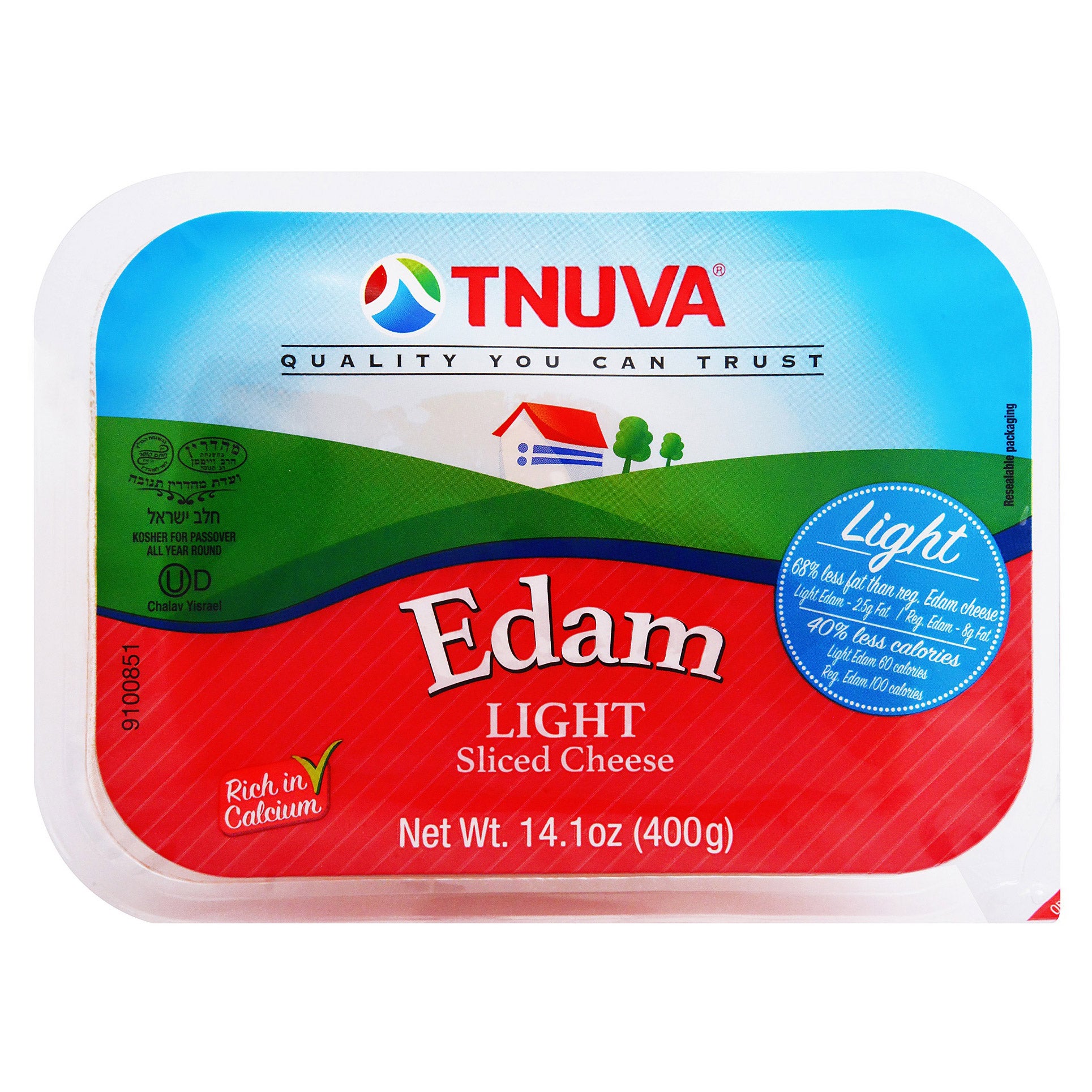 Tnuva Edam Light Sliced Cheese 14.11 oz (#446080) - $6.59