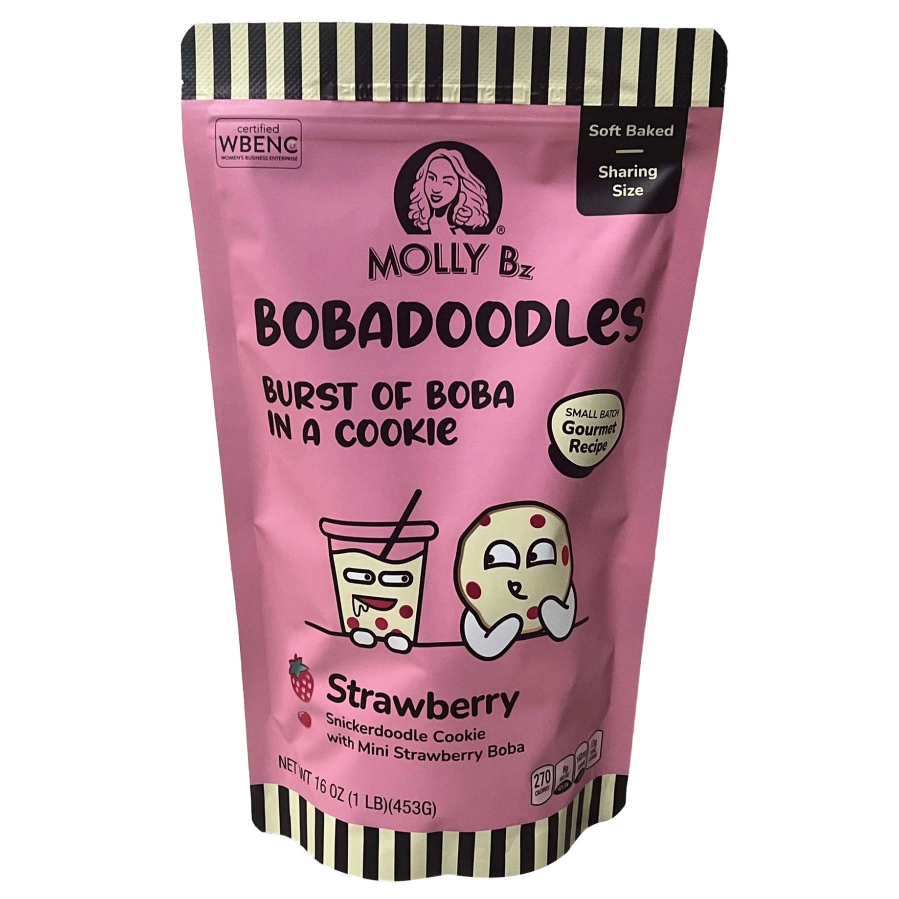Molly Bz Strawberry Bobadoodles Mini Shortbread Cookies with Boba, 16 ...