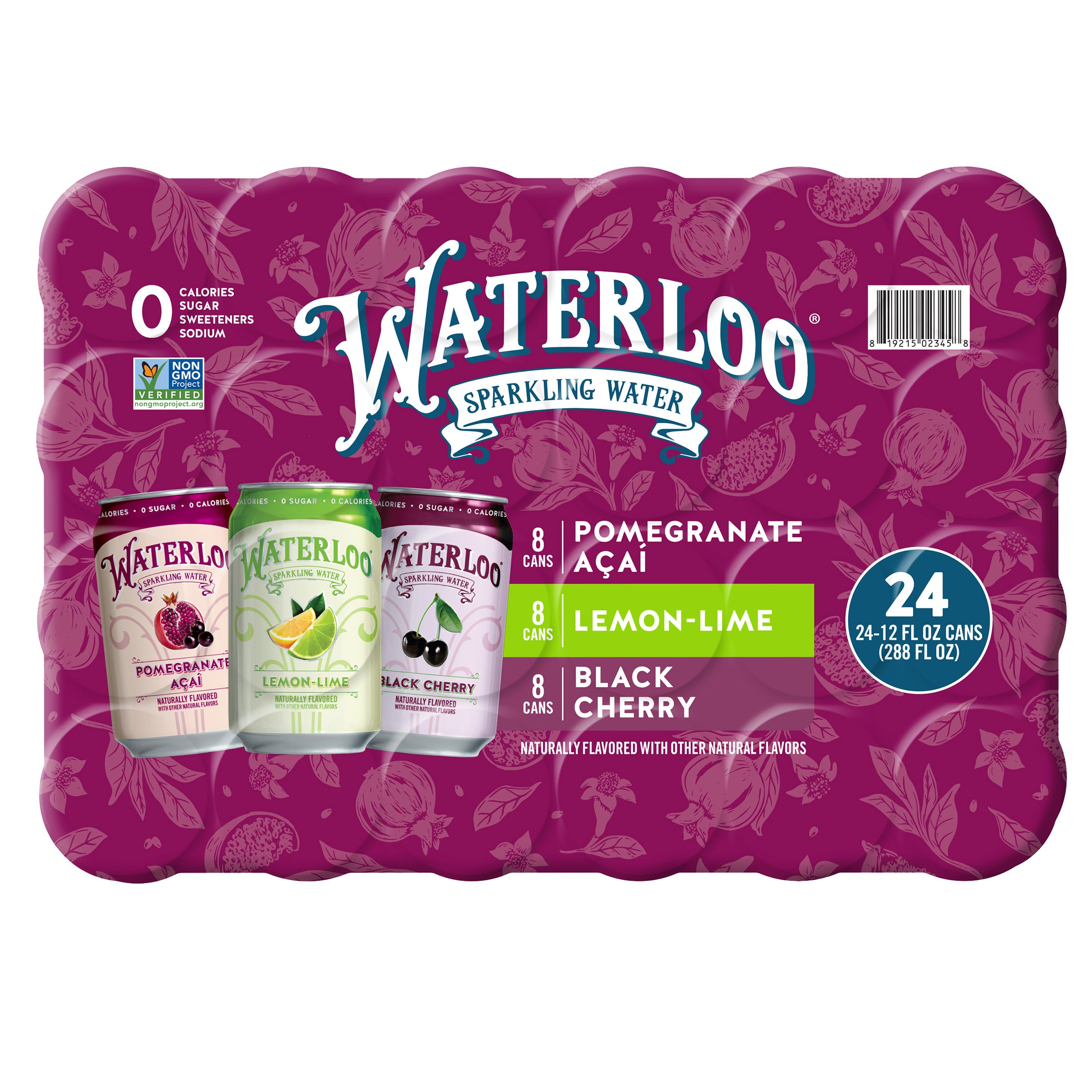 Waterloo Sparkling Water Variety Pack, 24 Count / 12 oz - $9.49 at Costco