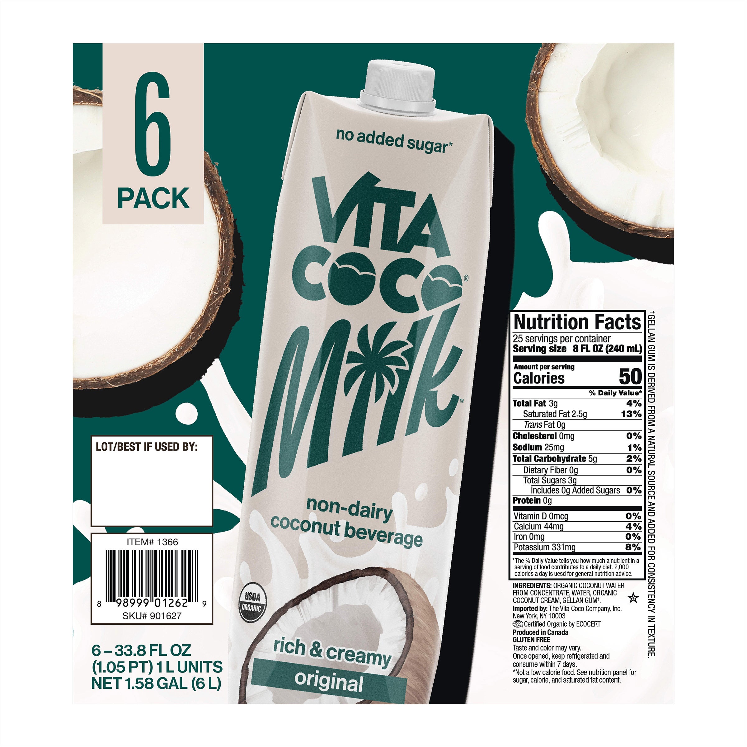 Vita Coco Organic Coconut Milk 6/33.8 oz - $11.99 at Costco