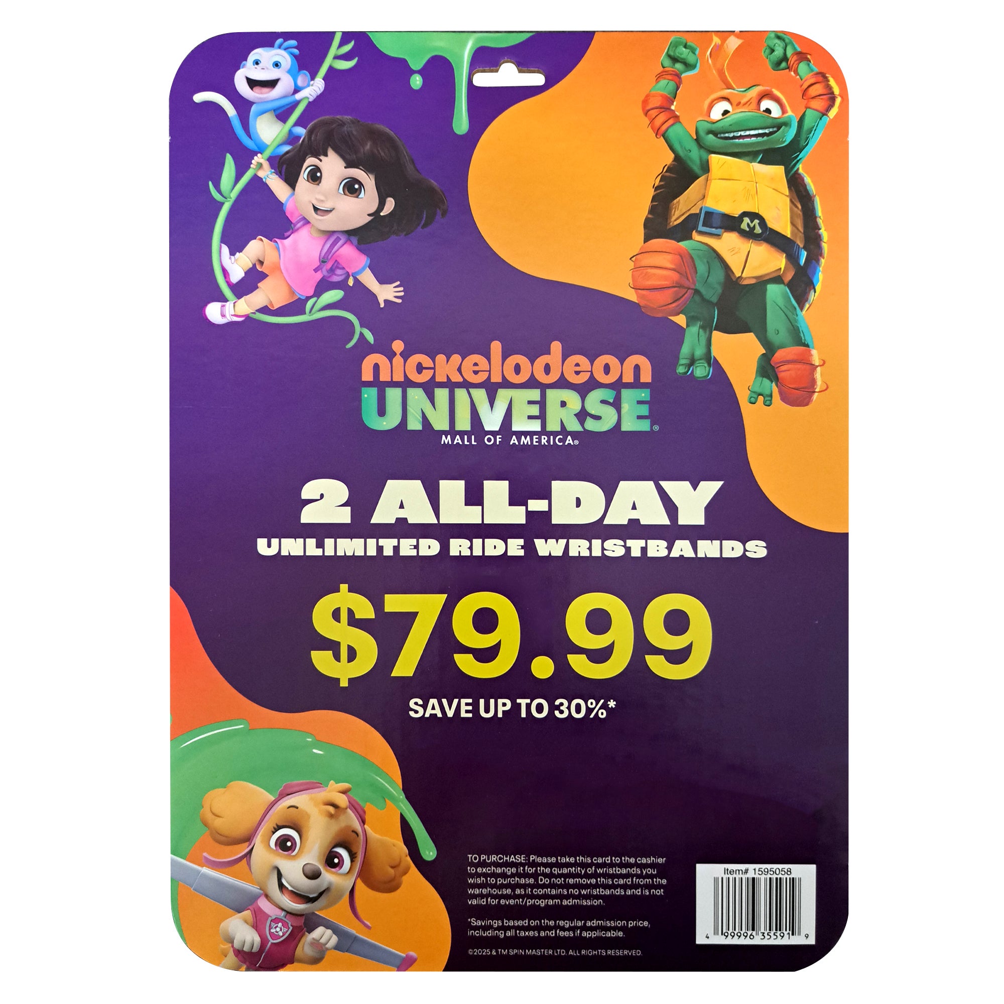 Nickelodeon Universe 2 Unlimited Ride Bands - Non-Refundable (#1595058 ...