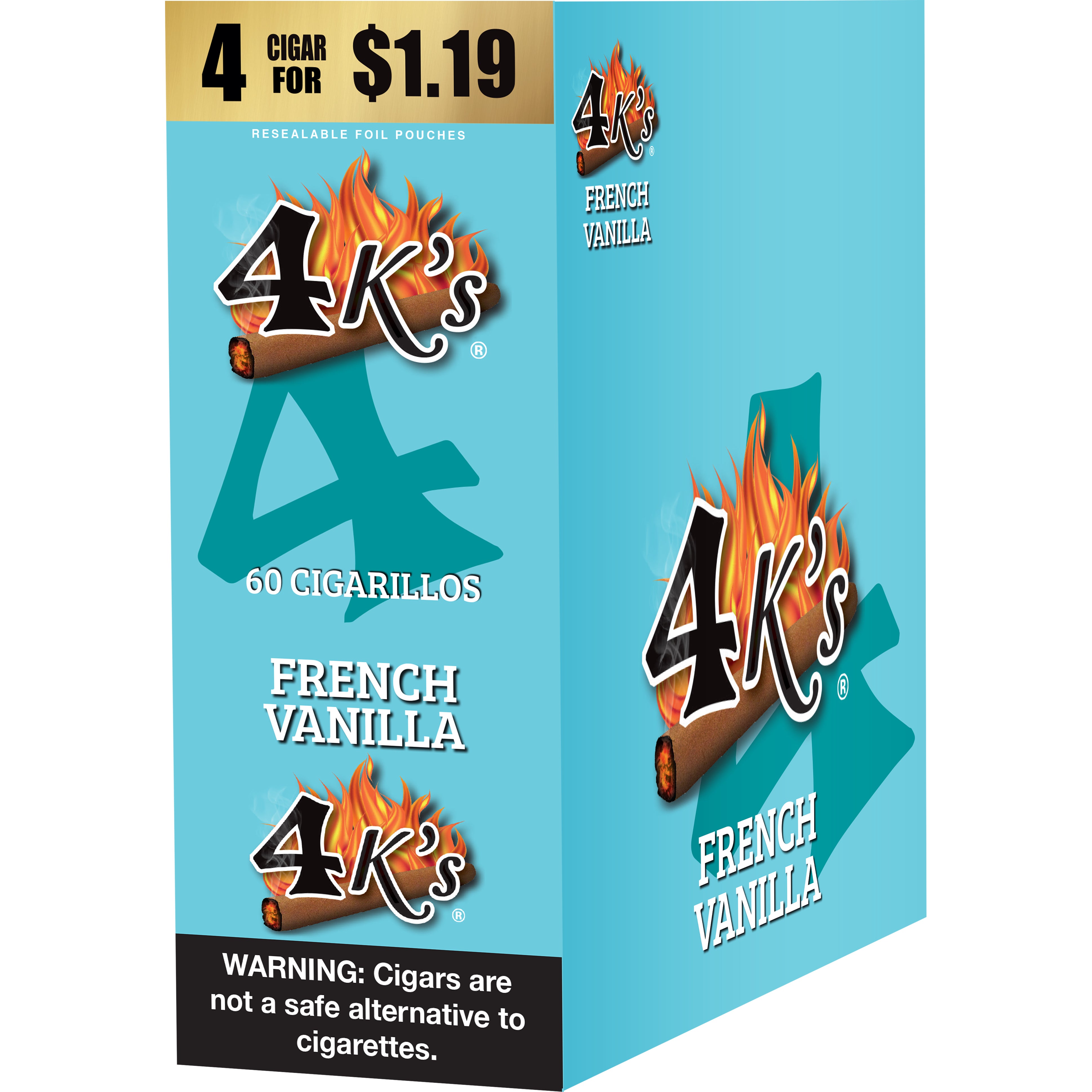 4K's French Vanilla Cigarillos, 15 Pouches of 4 ($1.19 per pouch ...