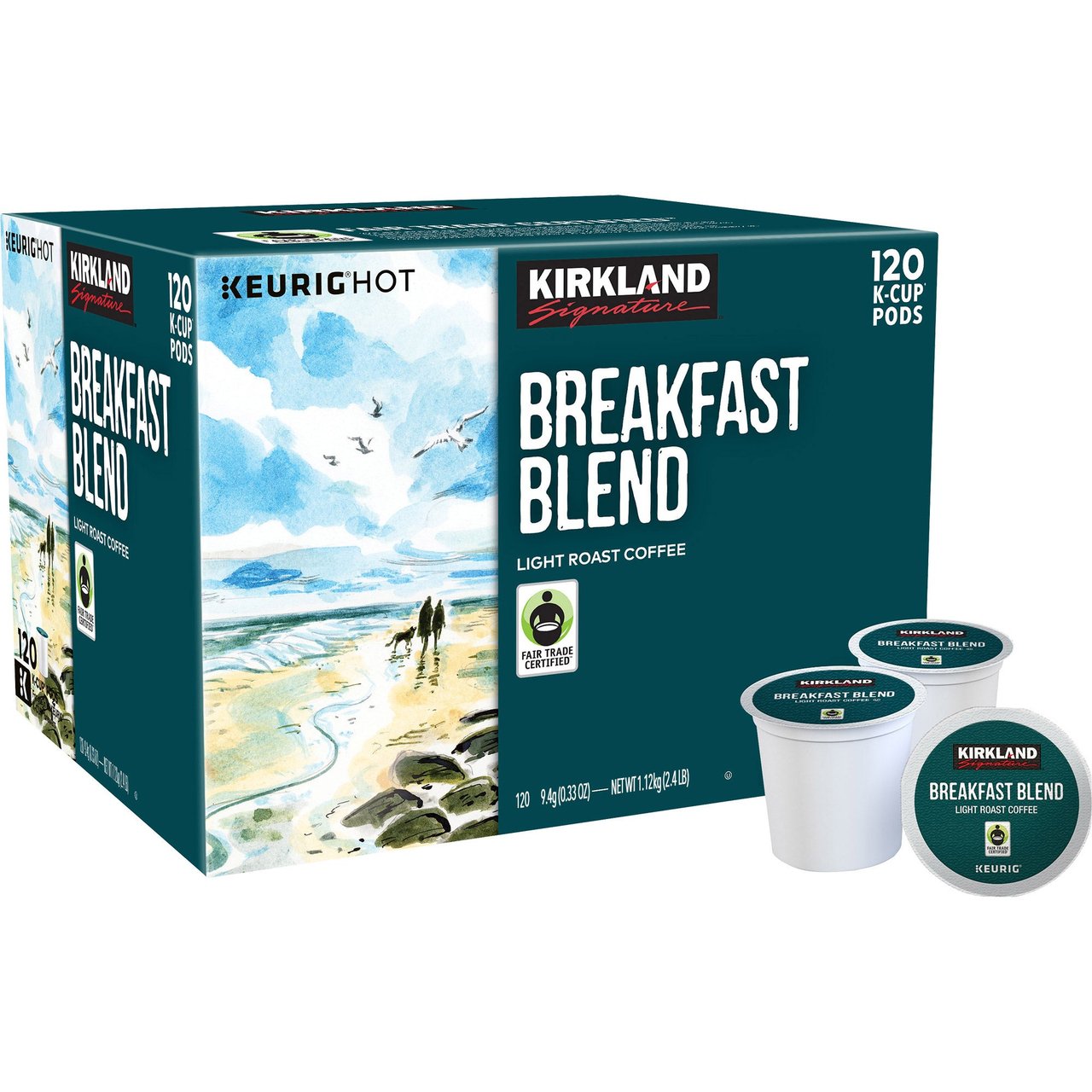 Kirkland Signature Breakfast Blend 120 CT Fair Trade K-Cup Pods ...