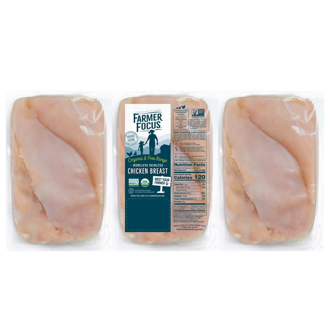 Fresh Organic Boneless Skinless Chicken Breast Per Lb (#22933) - $5.99