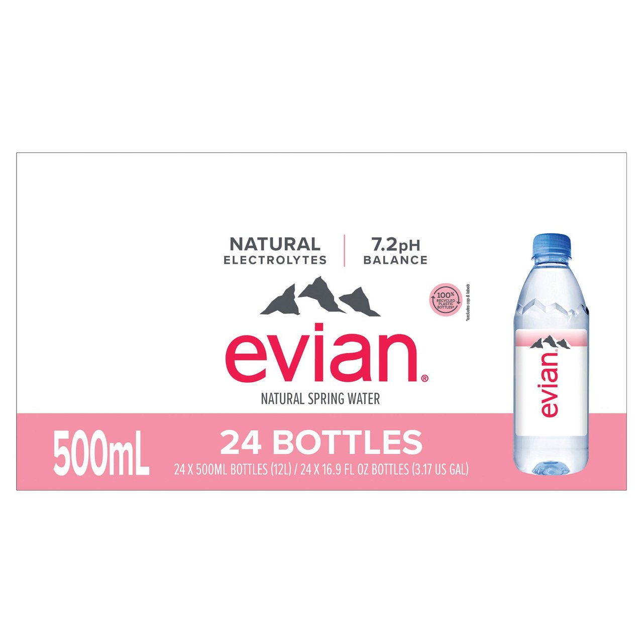 Evian Natural Spring Water, 24 × 500 mL (#68108) - $23.09
