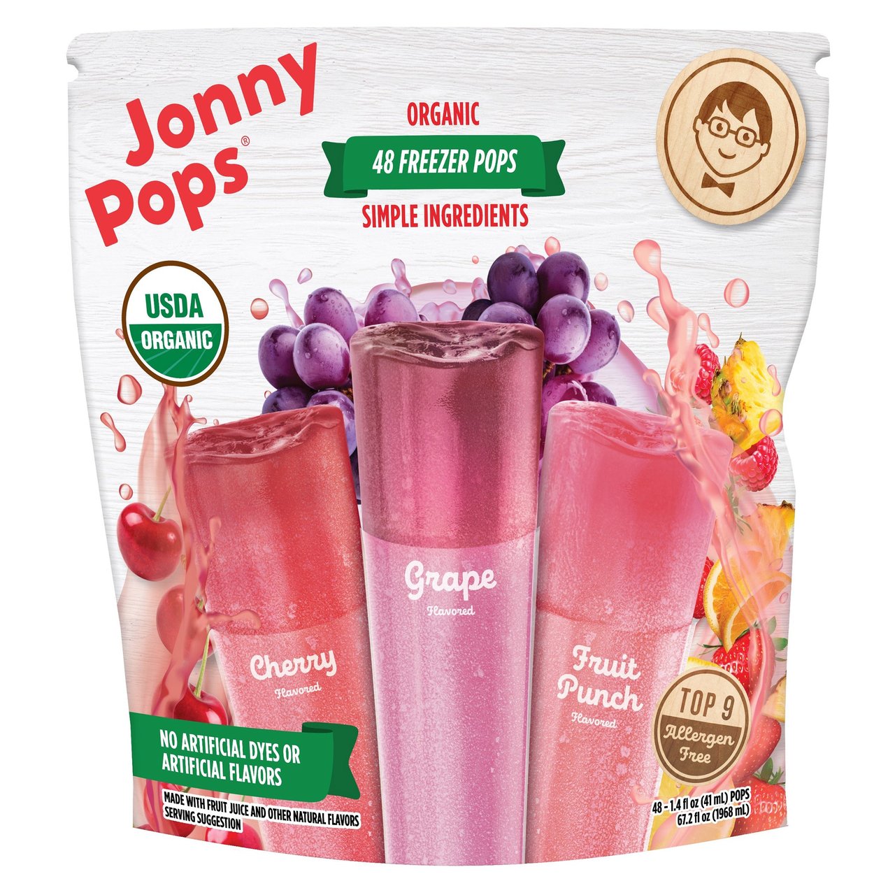 Organic Jonny Pops Freezer Pops Variety 48/1.35 oz (2 Quarts) (#1848894 ...