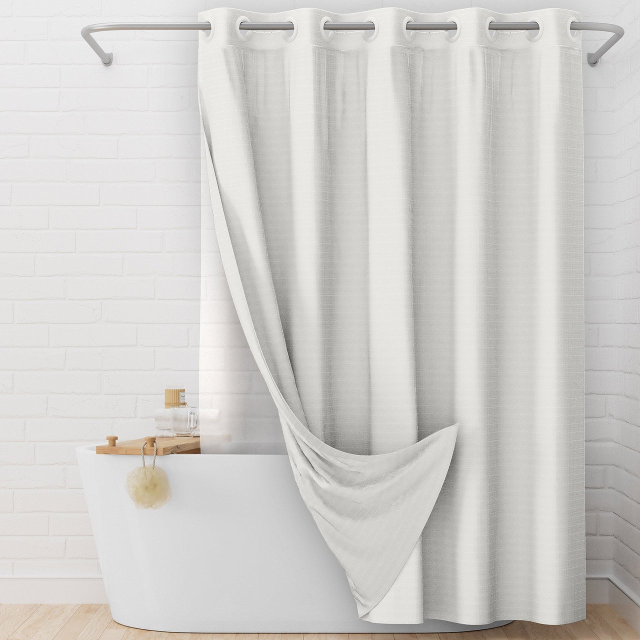 Keeco Hookless Shower Curtain, Assorted Colors (#1727306) - $4.97 (down ...