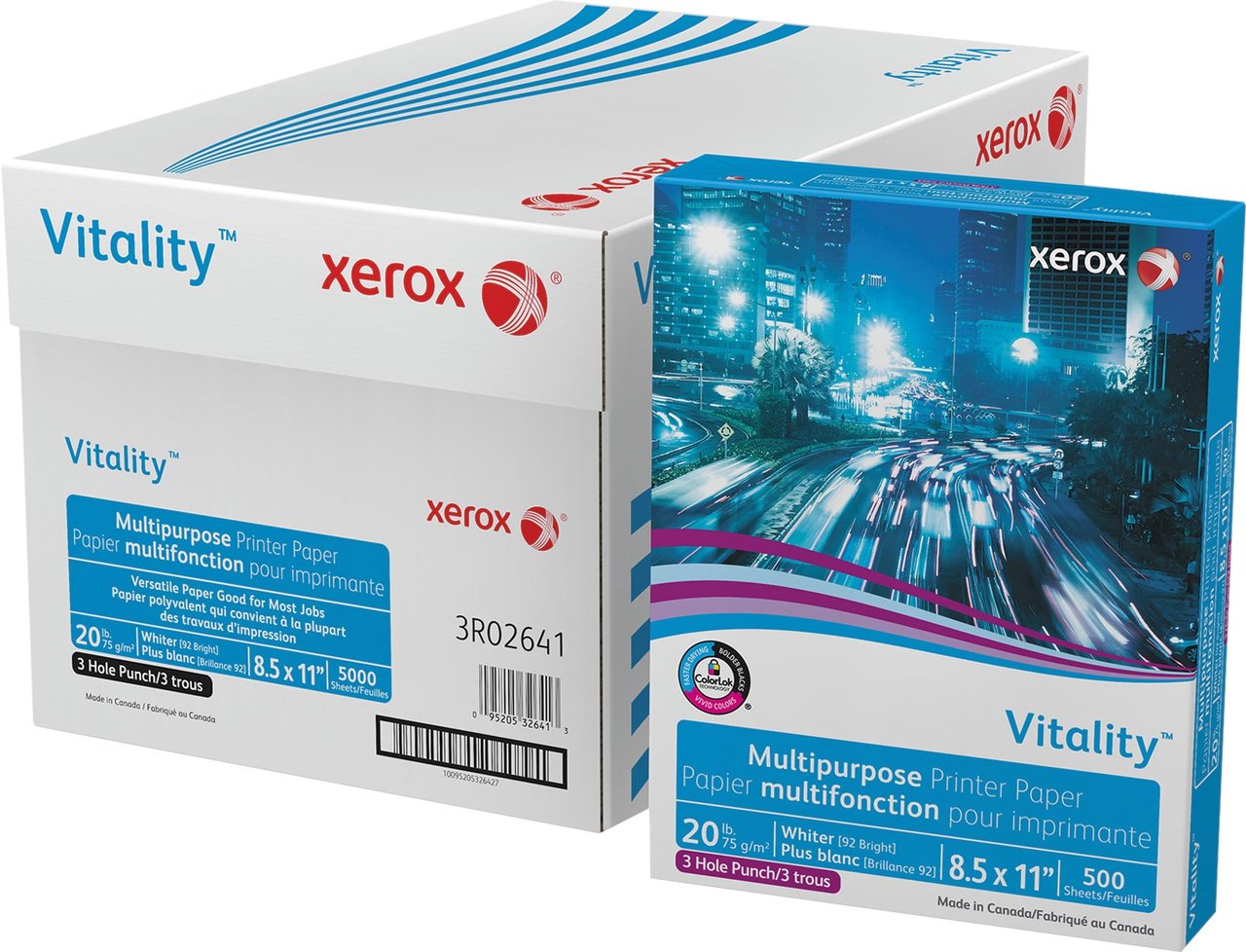 Xerox Vitality 3-Hole Punch Multipurpose Paper, 8.5" x 11", 10 Reams ...