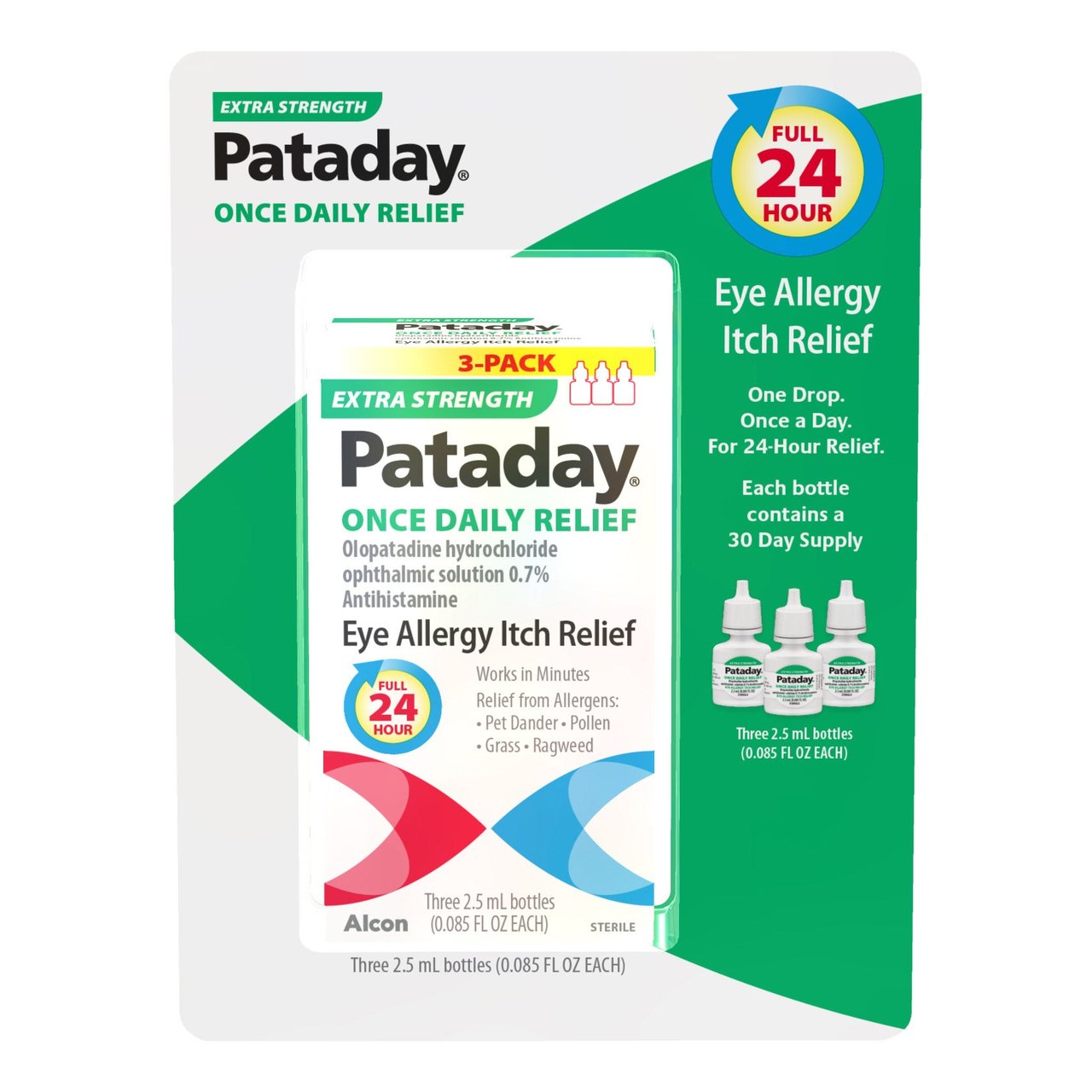 Pataday Once Daily Extra Strength Eye Relief 0.7% 3 x 2.5 mL (#1590808 ...