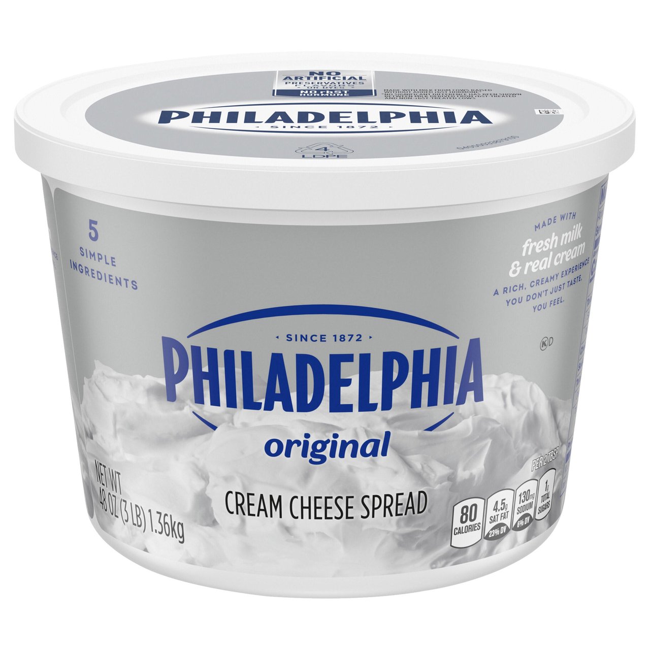 Philadelphia Cream Cheese Spread 3 Pound Tub (#40532) - $6.97 (down ...