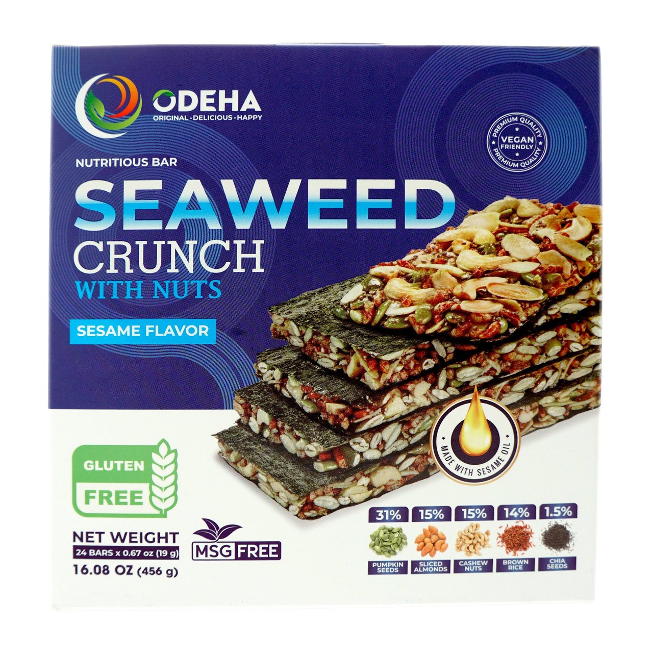 Odeha Seaweed Crunch with Nuts 24 CT (#1986621) - $14.89 (down from $15.29)