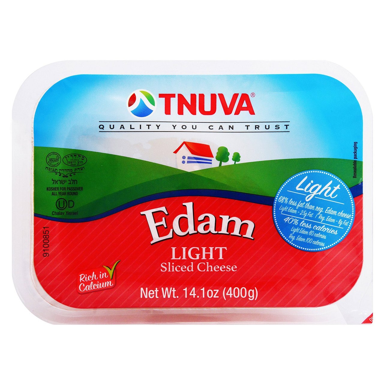 Tnuva Edam Light Sliced Cheese 14.11 oz (#446080) - $6.59