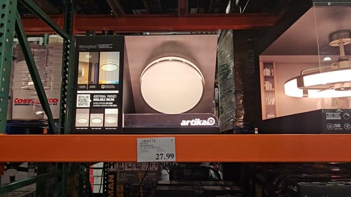 Artika Hemisphere 15" LED Flush Mount Light Fixture, Brushed Nickel ...